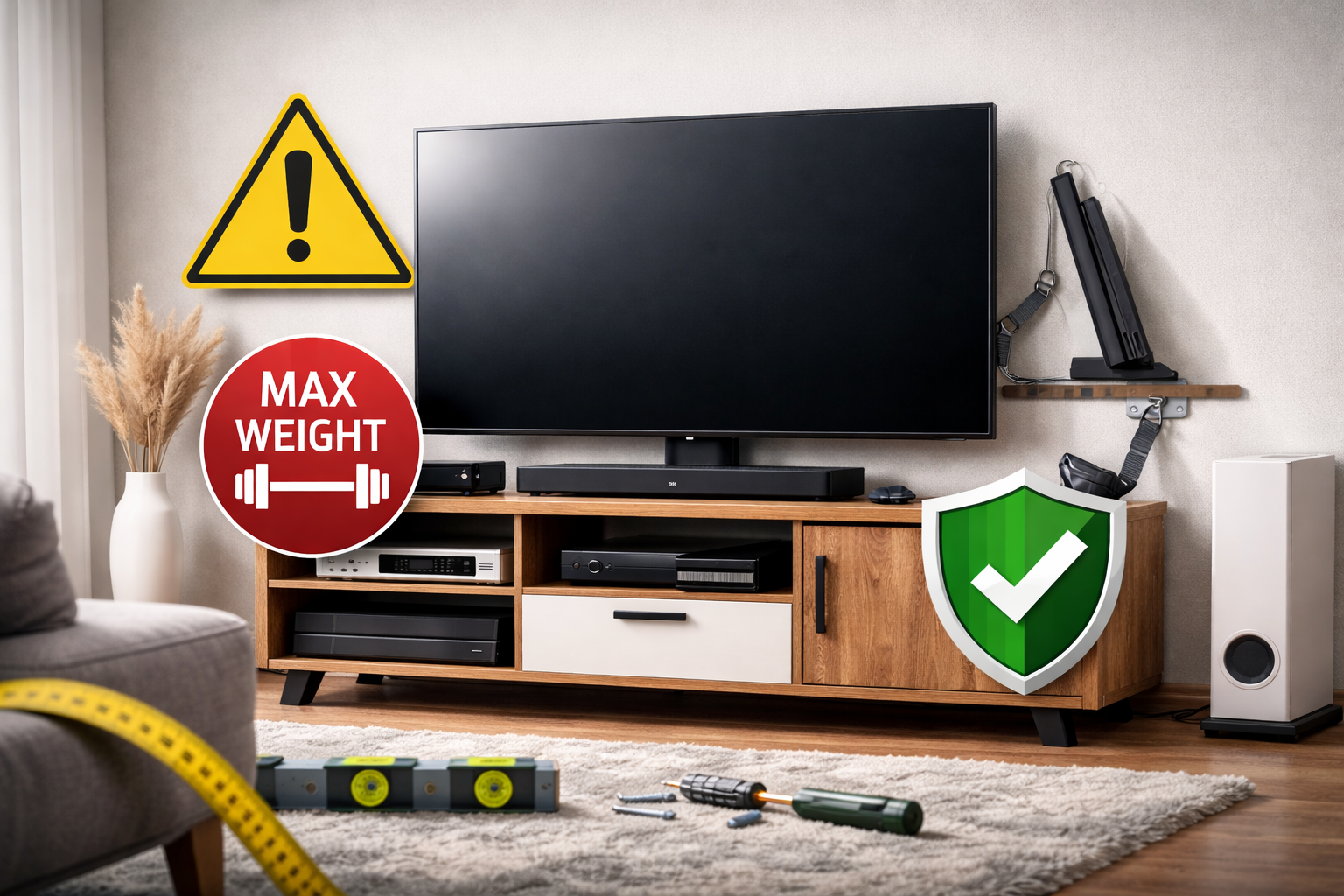 Make Your TV Stand Safe: Weight & Anti-Tip Rules – VBU Furniture ...